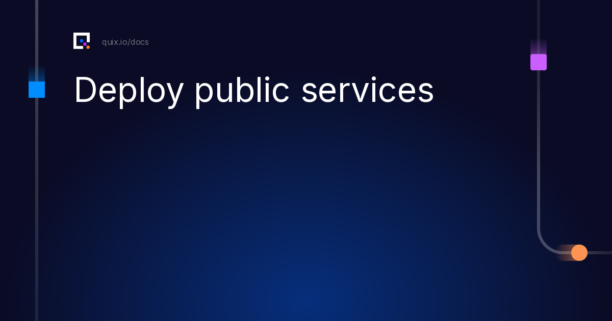 Deploy public services - Documentation